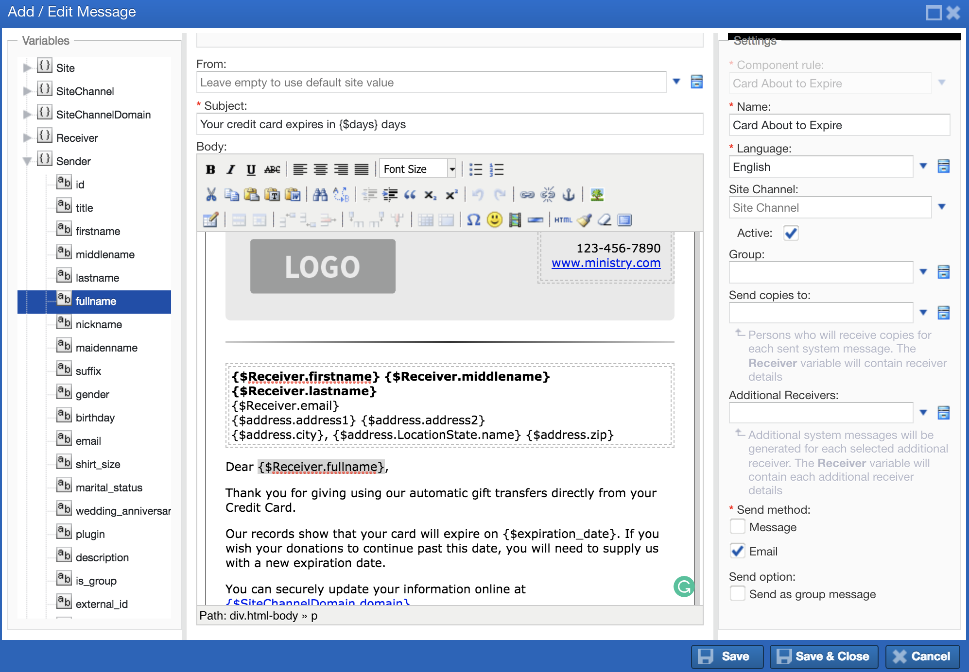 System Messages - SiteStacker Support